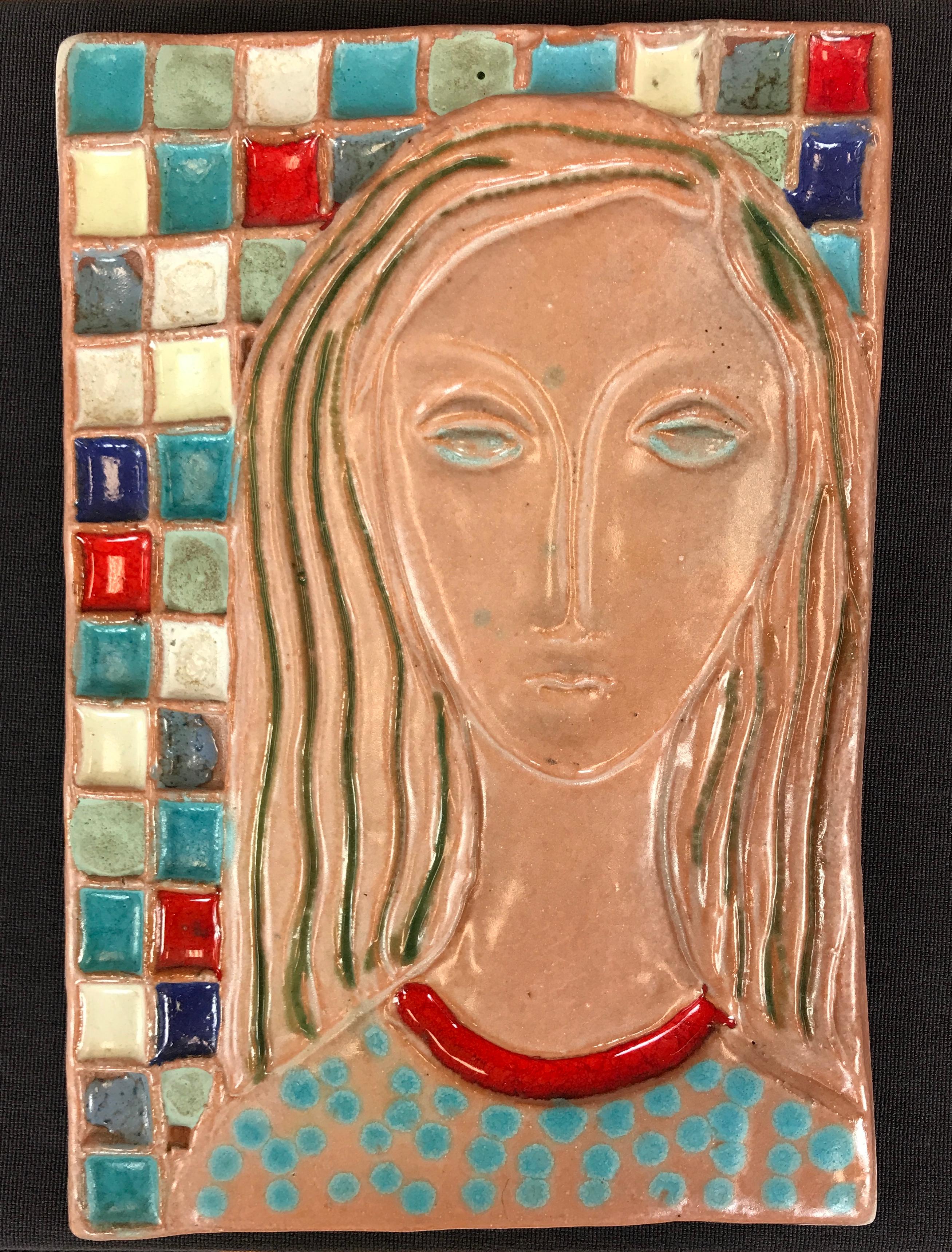 Stunning Large Harris Strong Woman Tile Art B at 1stDibs