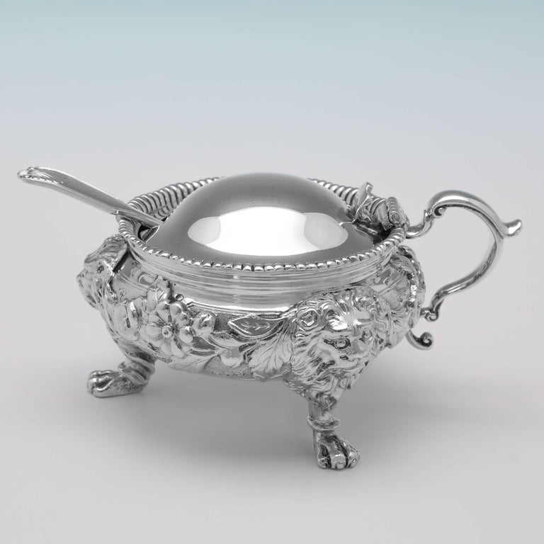 Stunning Large and Ornate Sterling Silver Condiment Set, Boxed ...