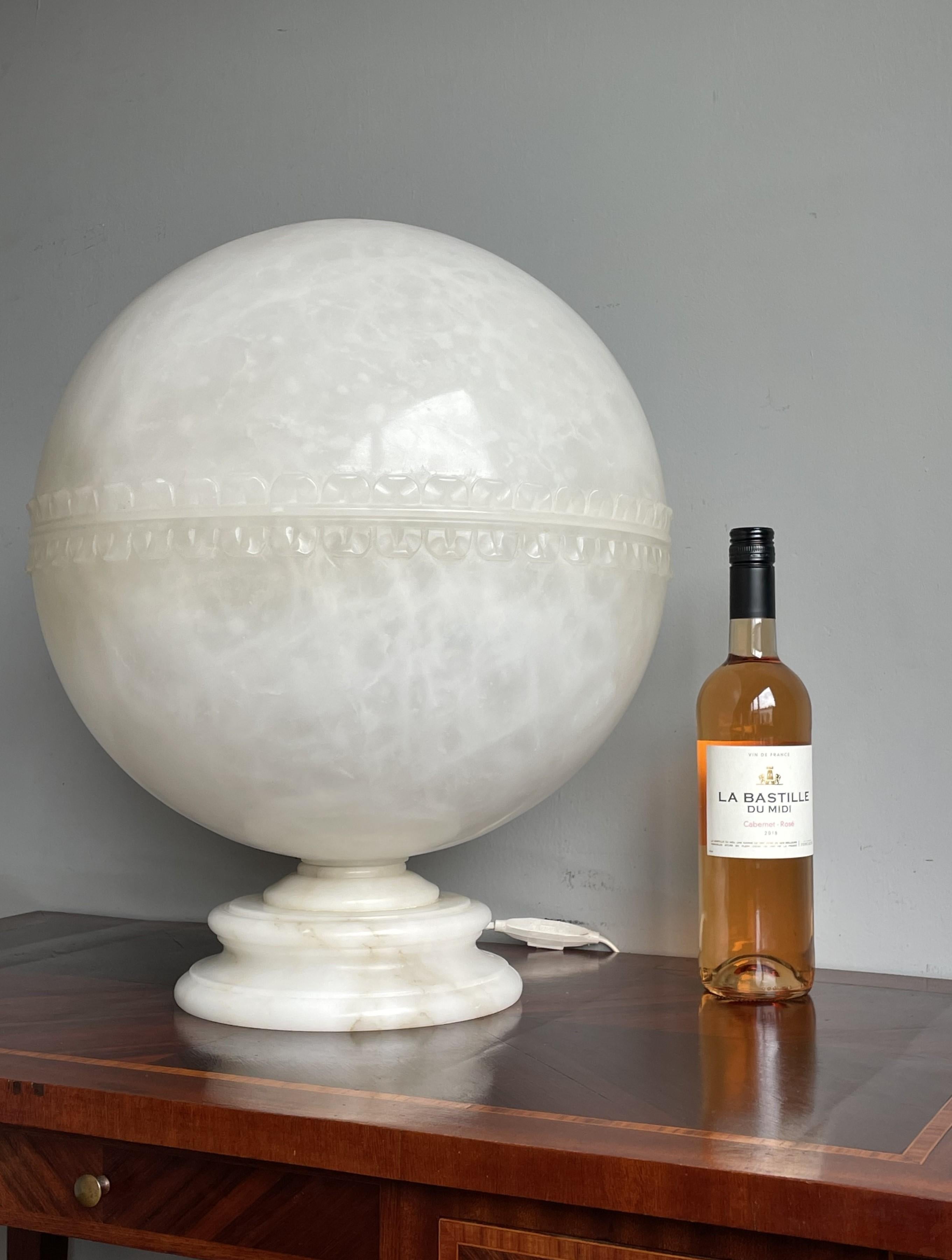 Stunning, Large and Rare Moon-Like Alabaster Art Deco Style Table ...