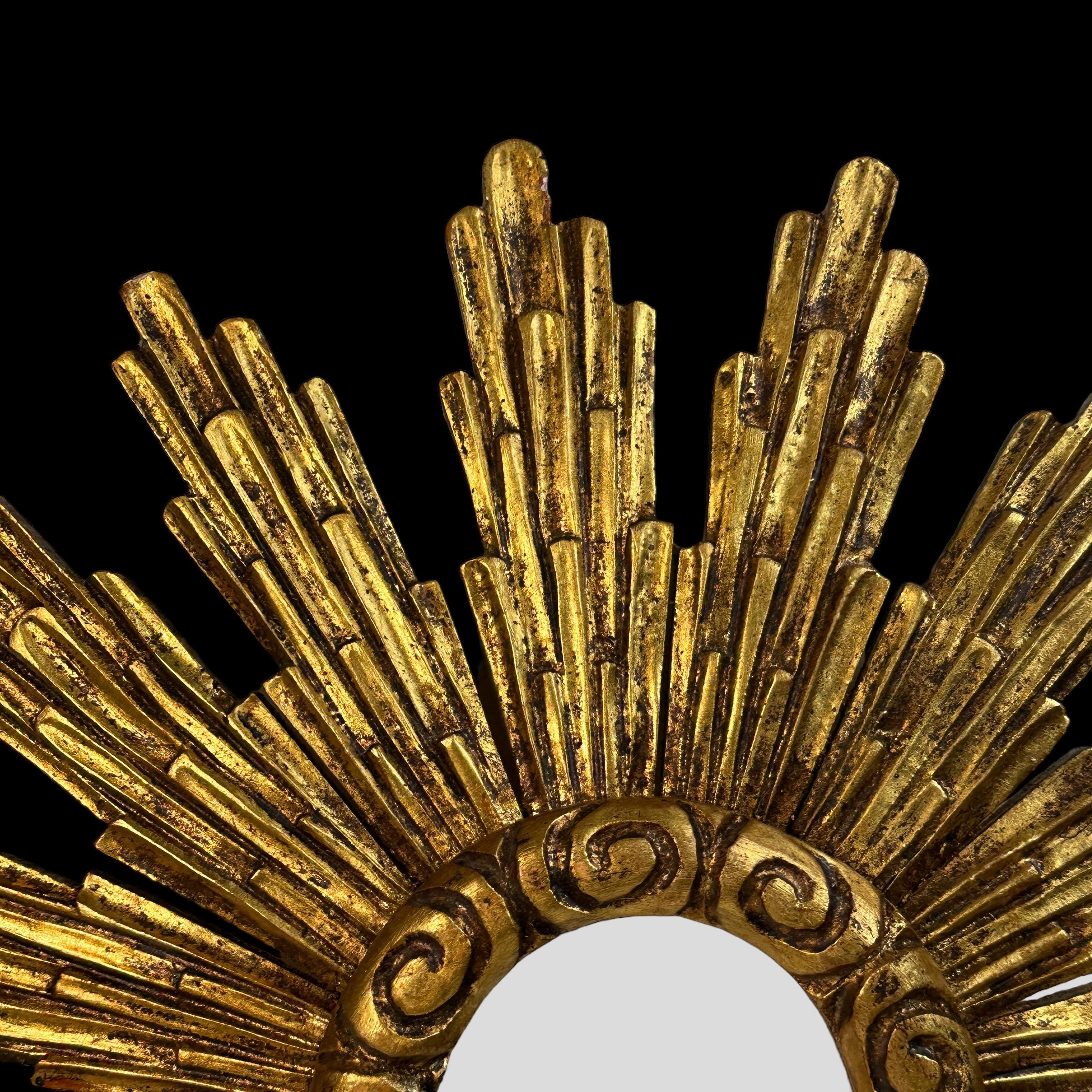Stunning large Starburst Sunburst Gilded Wood Mirror, Germany circa ...