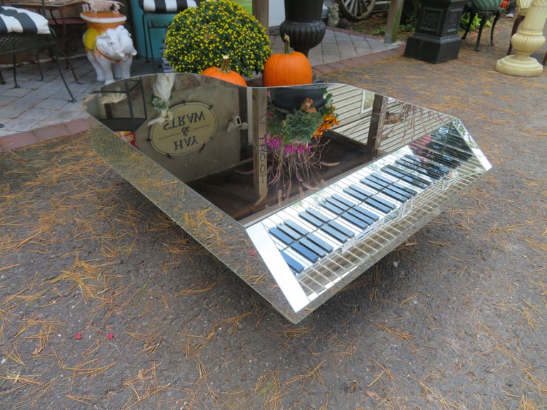 Stunning Liberace Style Mirrored Faux Piano Coffee Table For Sale at ...