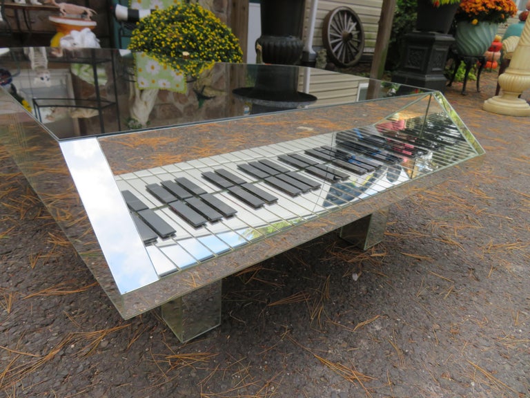 Stunning Liberace Style Mirrored Faux Piano Coffee Table For Sale at ...