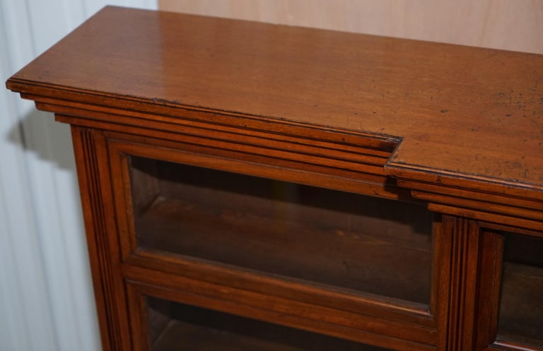 Stunning Library Breakfront Bookcase with Sliding Doors Sideboard Sized ...