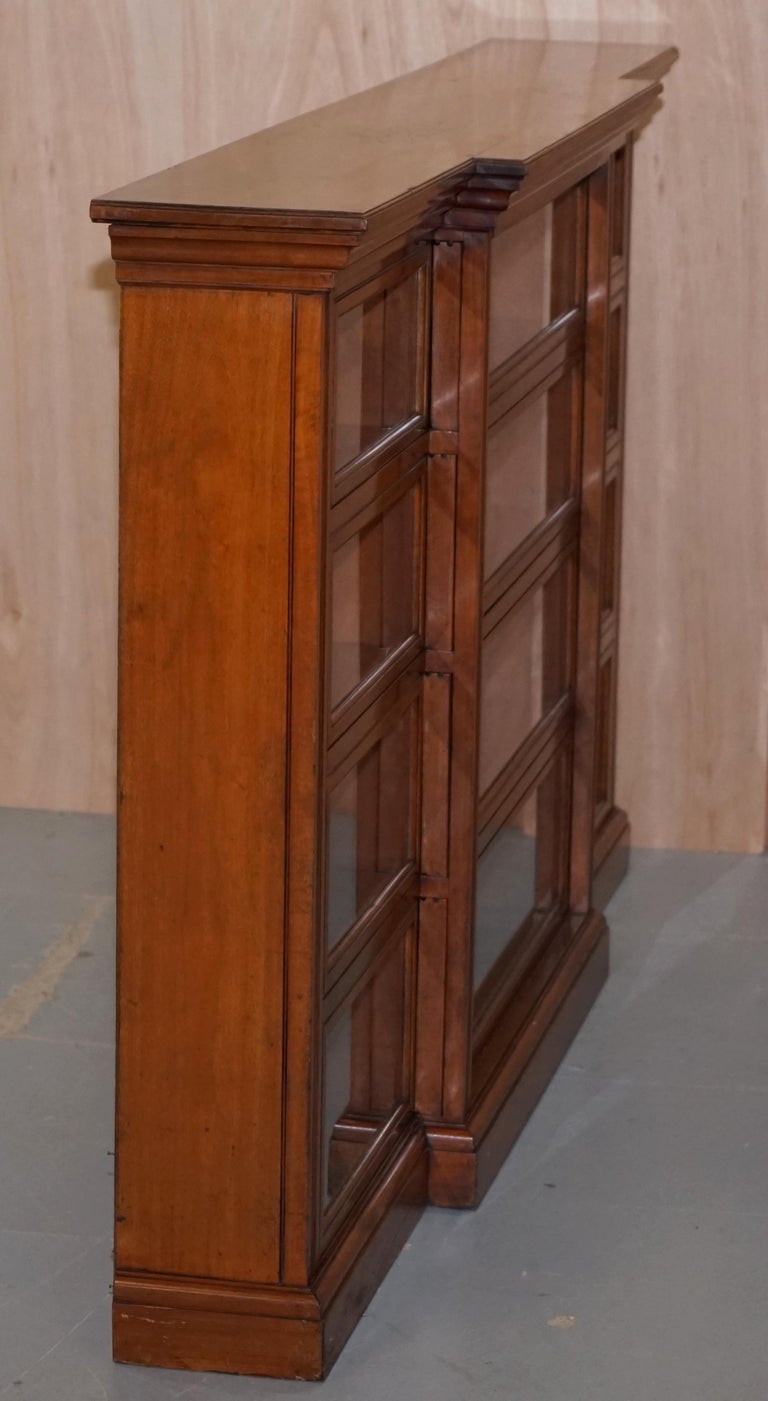 Stunning Library Breakfront Bookcase with Sliding Doors Sideboard Sized ...