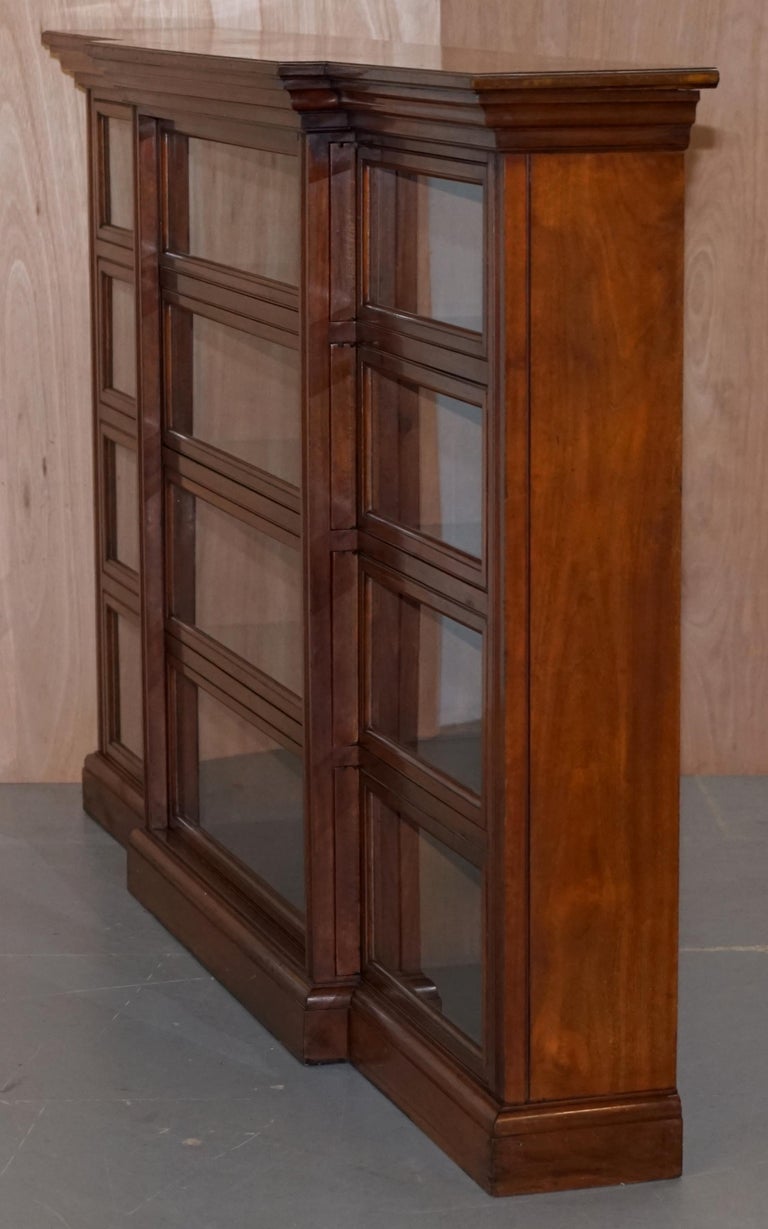 Stunning Library Breakfront Bookcase with Sliding Doors Sideboard Sized ...