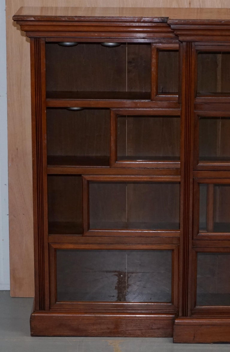 Stunning Library Breakfront Bookcase with Sliding Doors Sideboard Sized ...