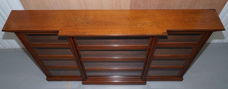 Stunning Library Breakfront Bookcase with Sliding Doors Sideboard Sized ...