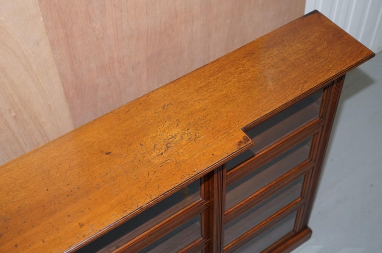 Stunning Library Breakfront Bookcase with Sliding Doors Sideboard Sized ...