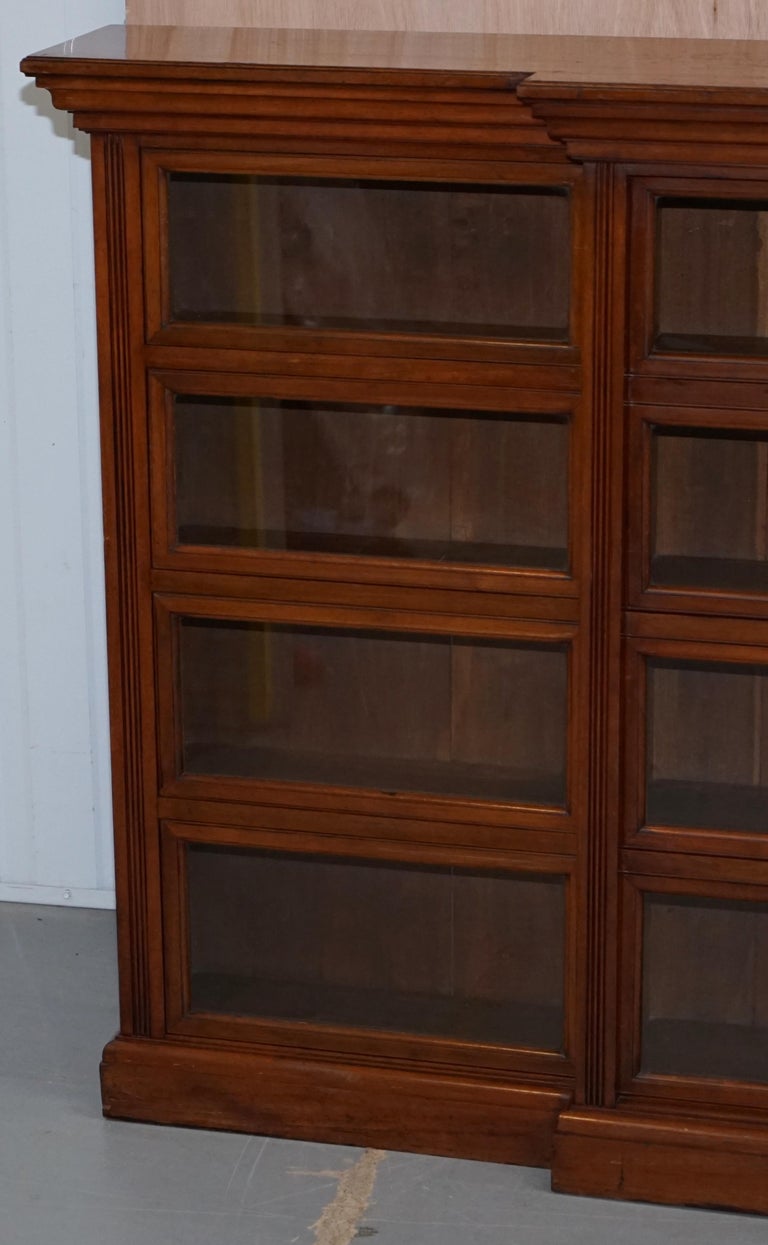 Stunning Library Breakfront Bookcase with Sliding Doors Sideboard Sized ...