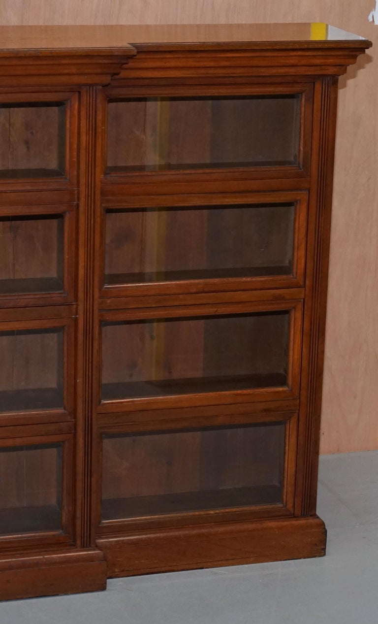 Stunning Library Breakfront Bookcase with Sliding Doors Sideboard Sized ...