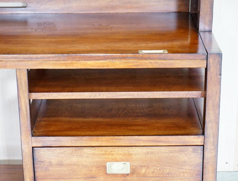 Stunning Hardwood and Brass Military Campaign Workstation Desk for Home ...