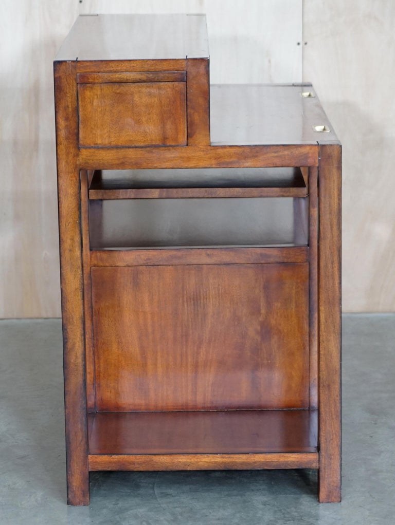 Stunning Hardwood and Brass Military Campaign Workstation Desk for Home ...