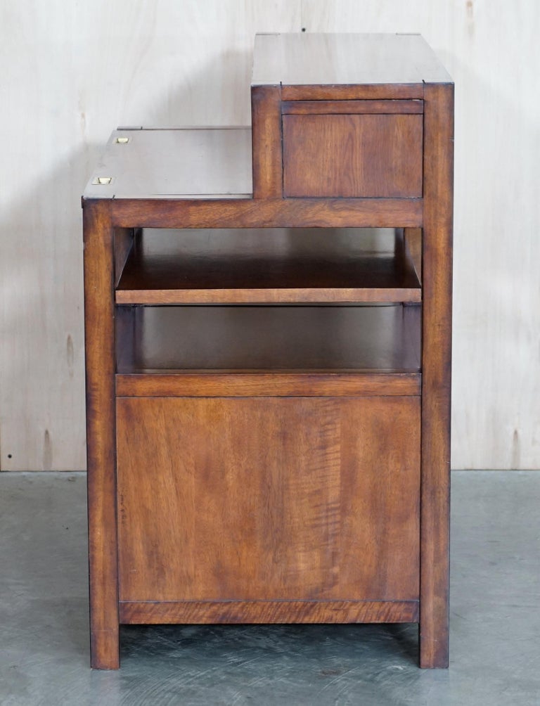 Stunning Hardwood and Brass Military Campaign Workstation Desk for Home ...