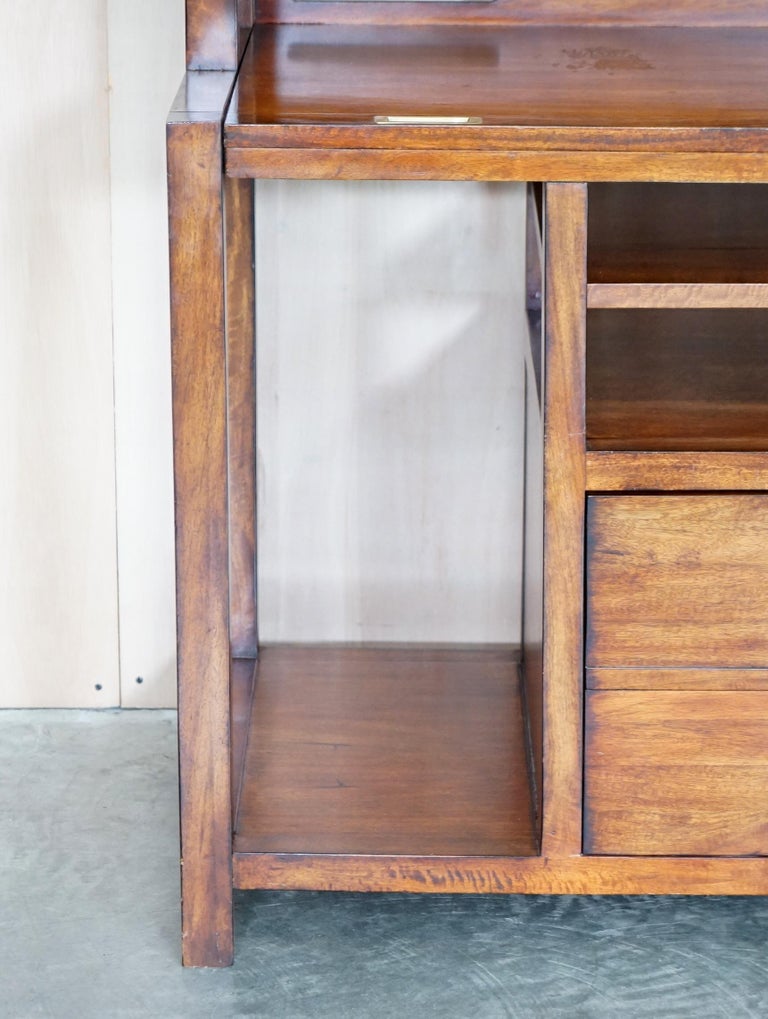 Stunning Hardwood and Brass Military Campaign Workstation Desk for Home ...