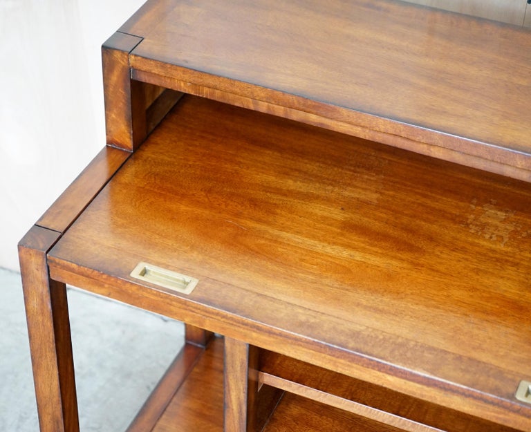 Stunning Hardwood and Brass Military Campaign Workstation Desk for Home ...