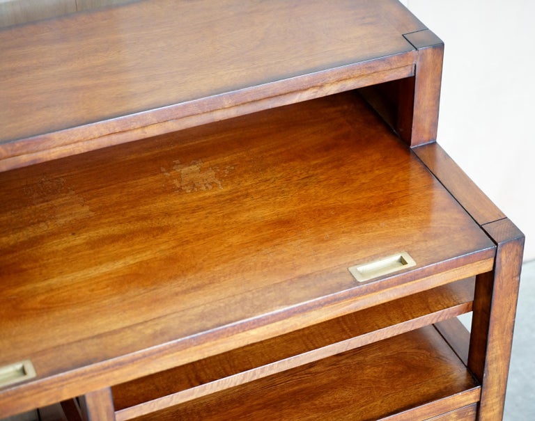 Stunning Hardwood and Brass Military Campaign Workstation Desk for Home ...