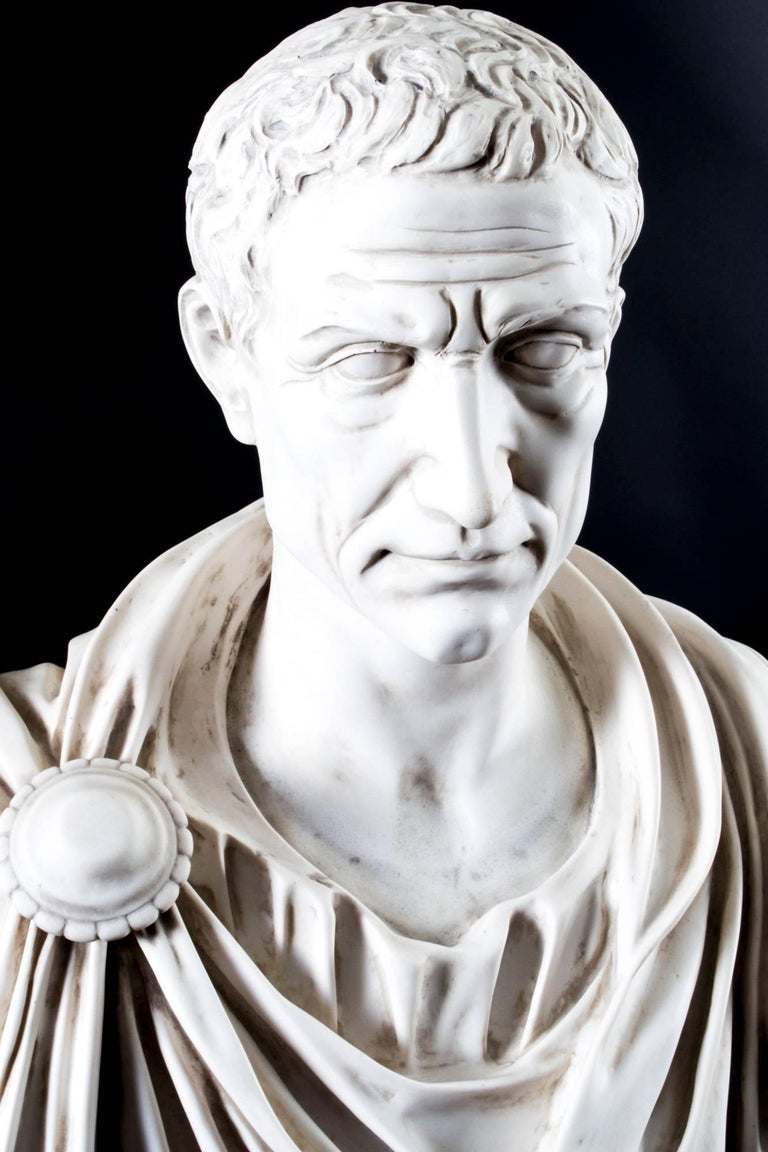 Stunning Marble Bust of Lucius Junius Brutus on Pedestal at 1stDibs