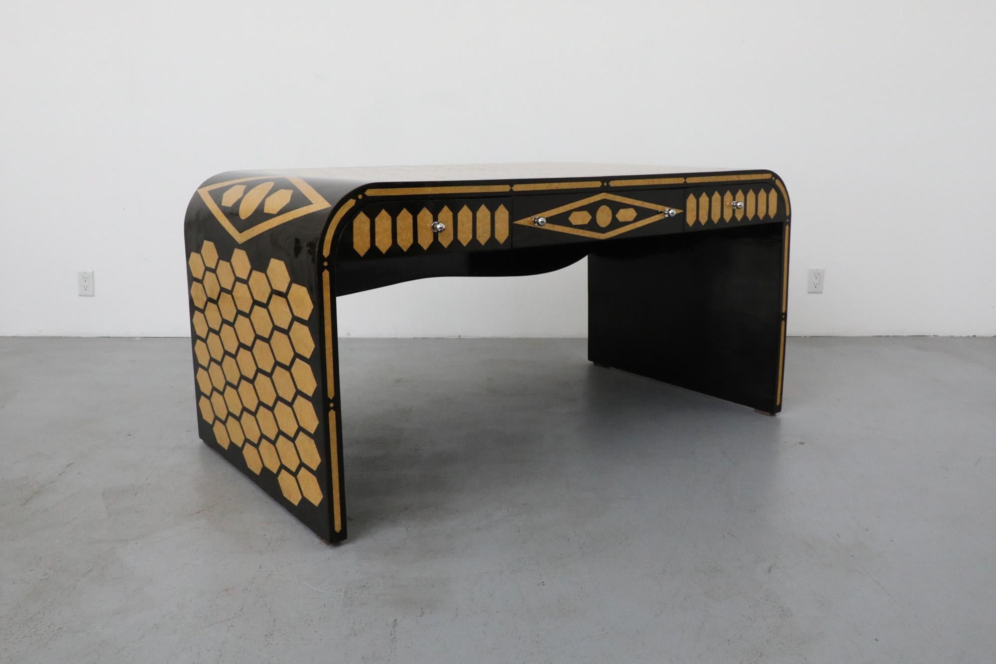 Stunning Mauro Varotti Inspired Art Deco Inspired Inlaid Wood Desk For ...