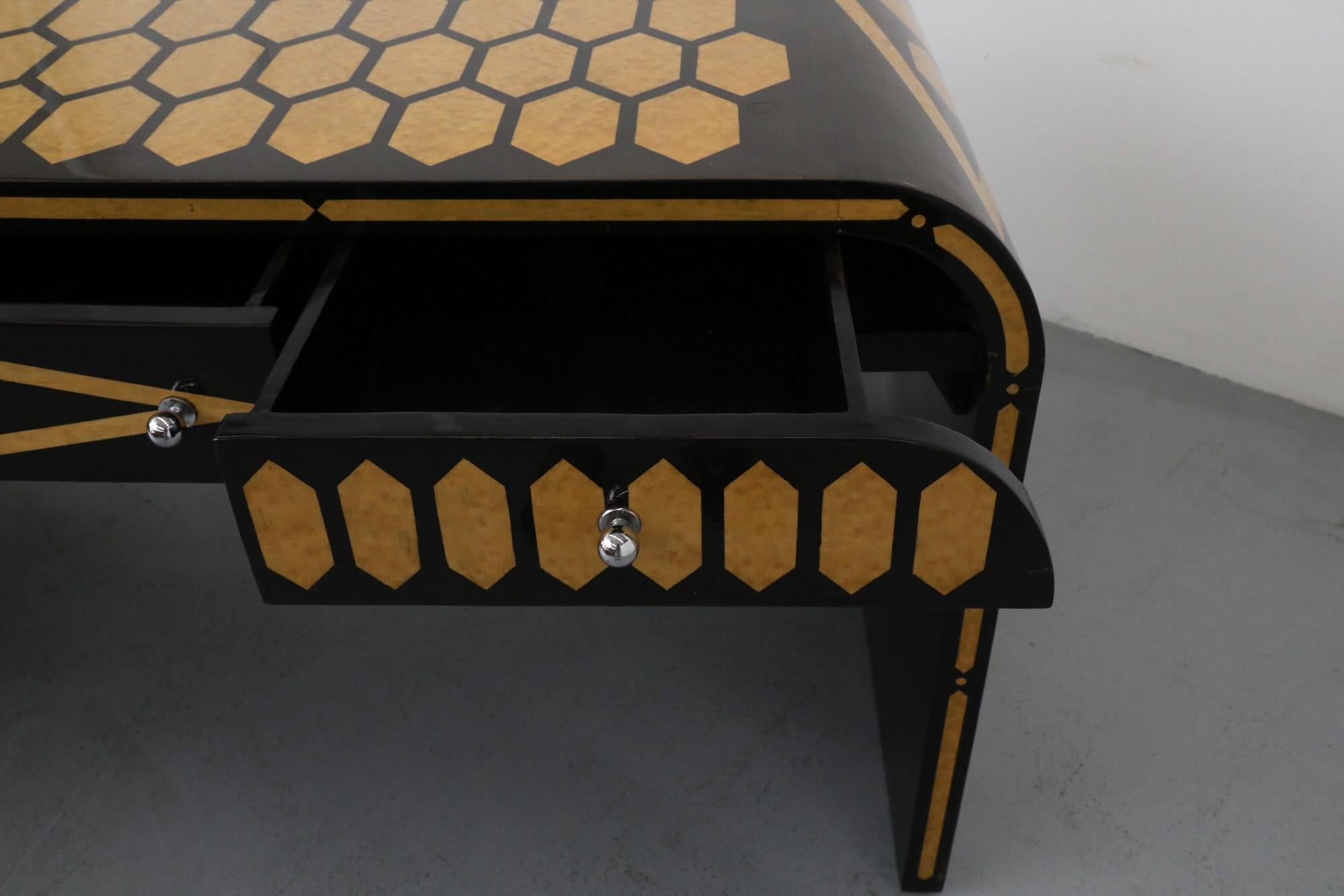 Stunning Mauro Varotti Inspired Art Deco Inspired Inlaid Wood Desk For ...