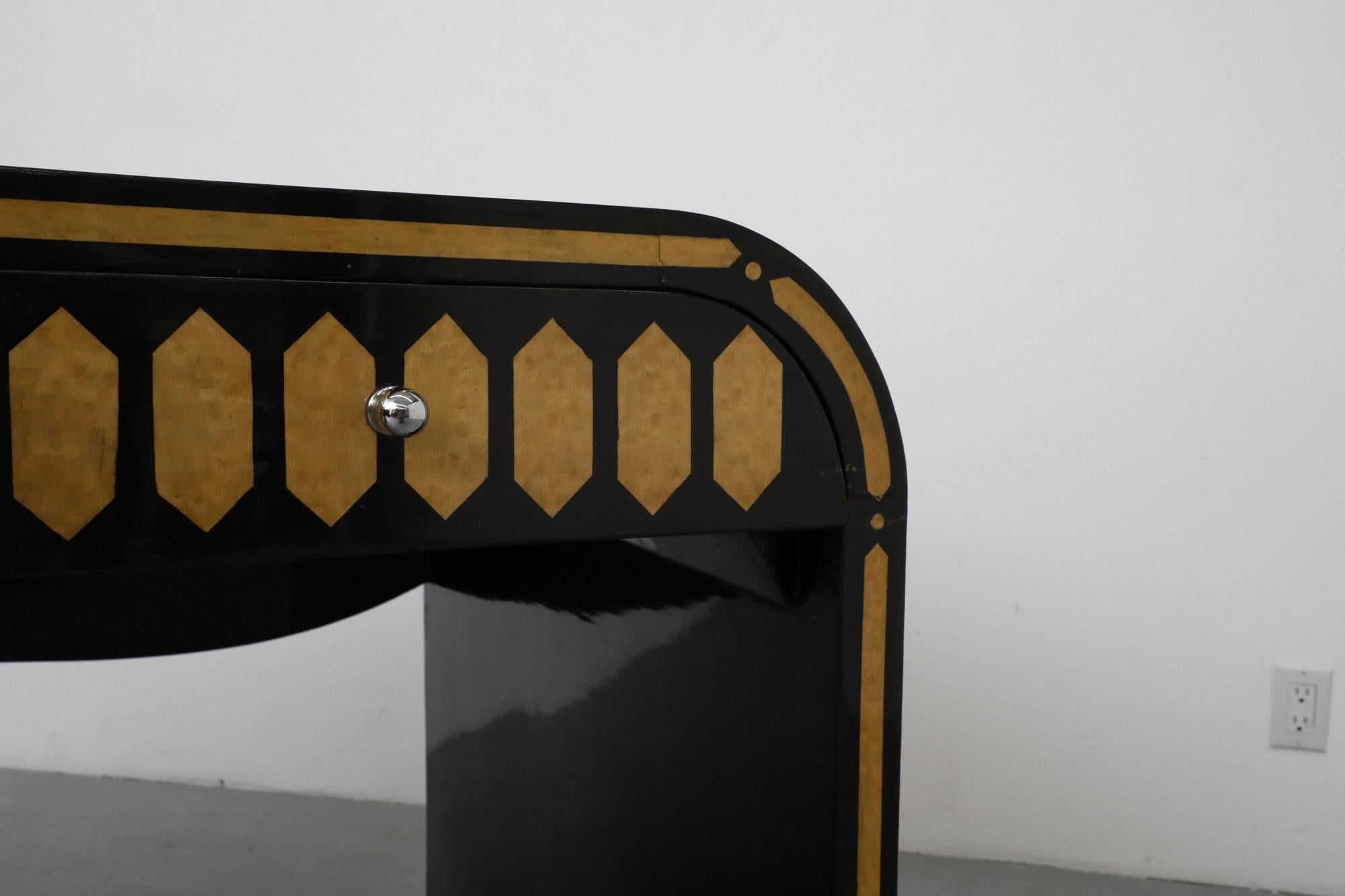 Stunning Mauro Varotti Inspired Art Deco Inspired Inlaid Wood Desk For ...