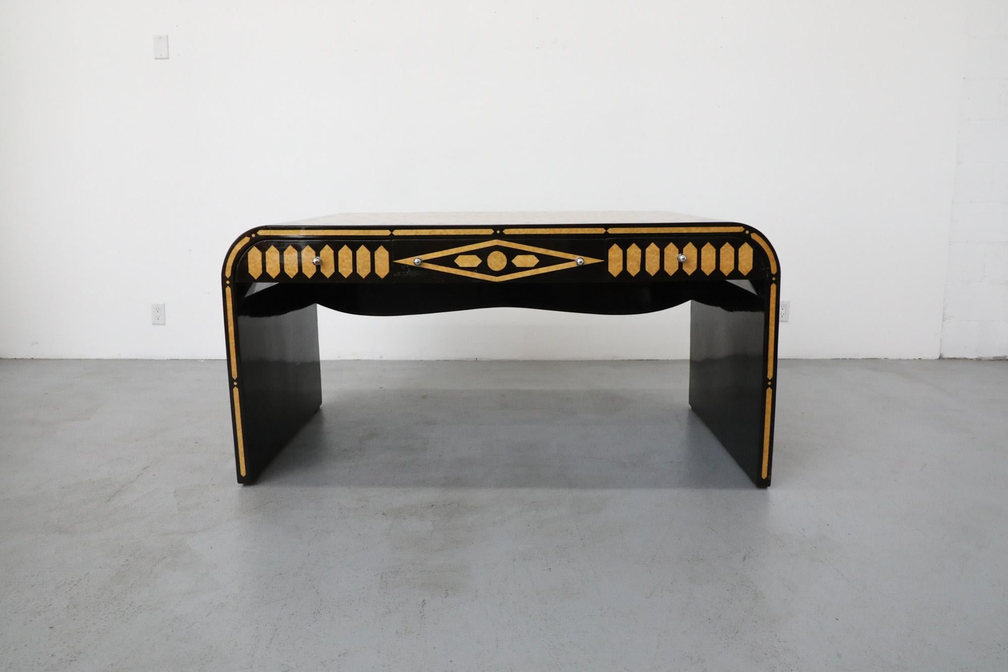 Stunning Mauro Varotti Inspired Art Deco Inspired Inlaid Wood Desk For ...