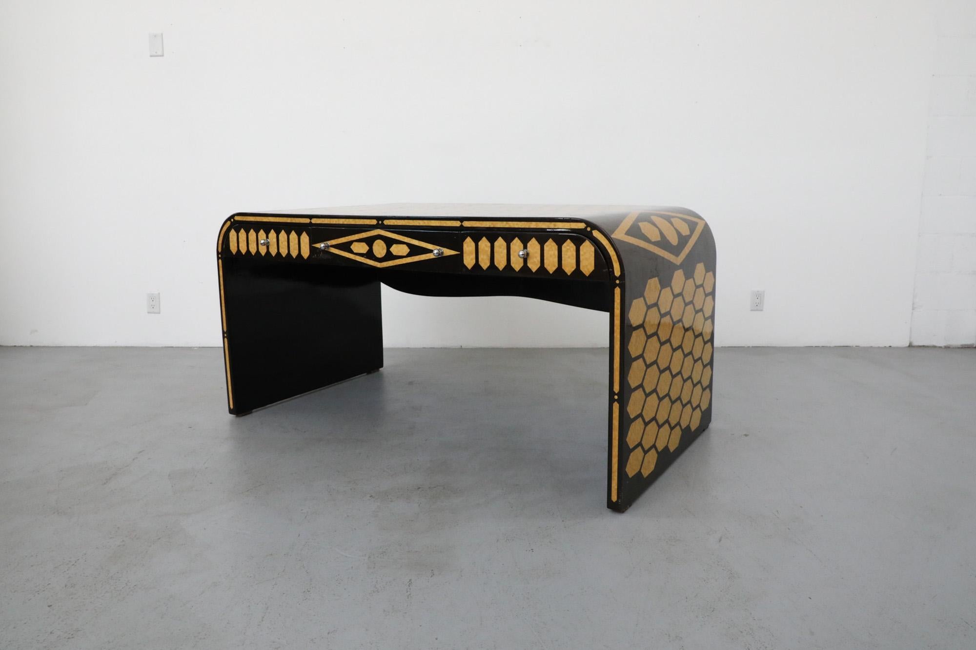 Stunning Mauro Varotti Inspired Art Deco Inspired Inlaid Wood Desk For ...
