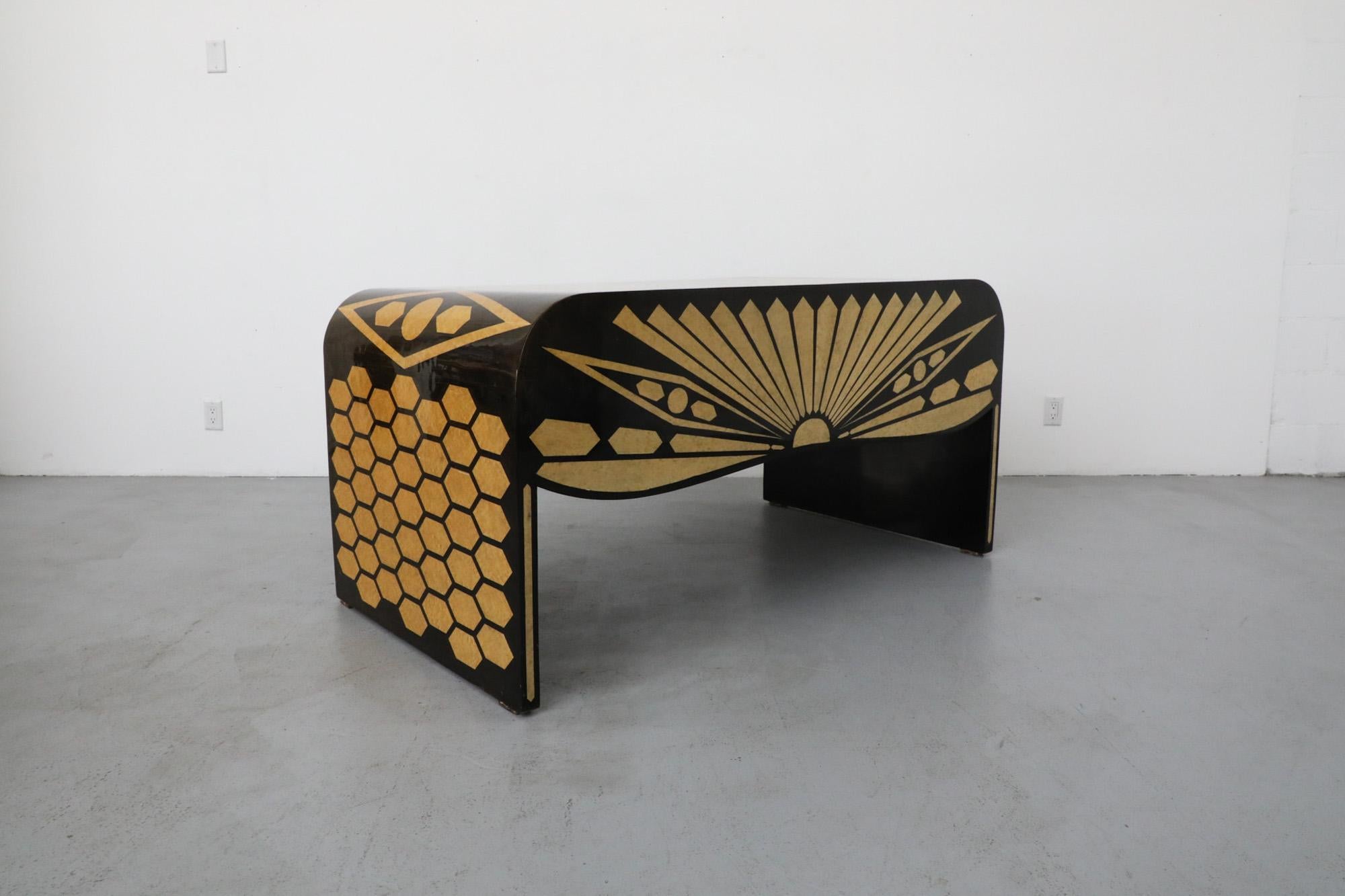 Stunning Mauro Varotti Inspired Art Deco Inspired Inlaid Wood Desk For ...