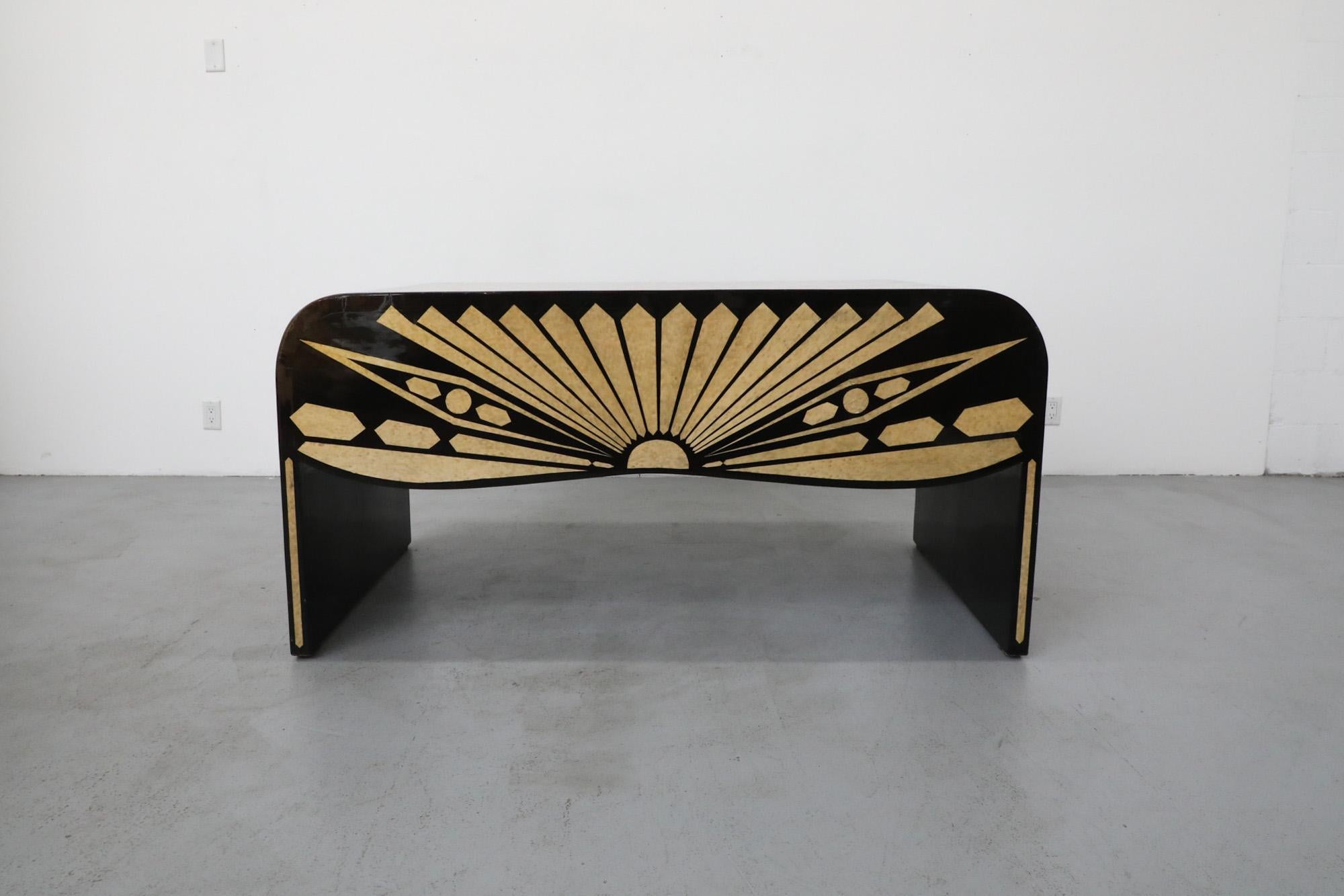 Stunning Mauro Varotti Inspired Art Deco Inspired Inlaid Wood Desk For ...