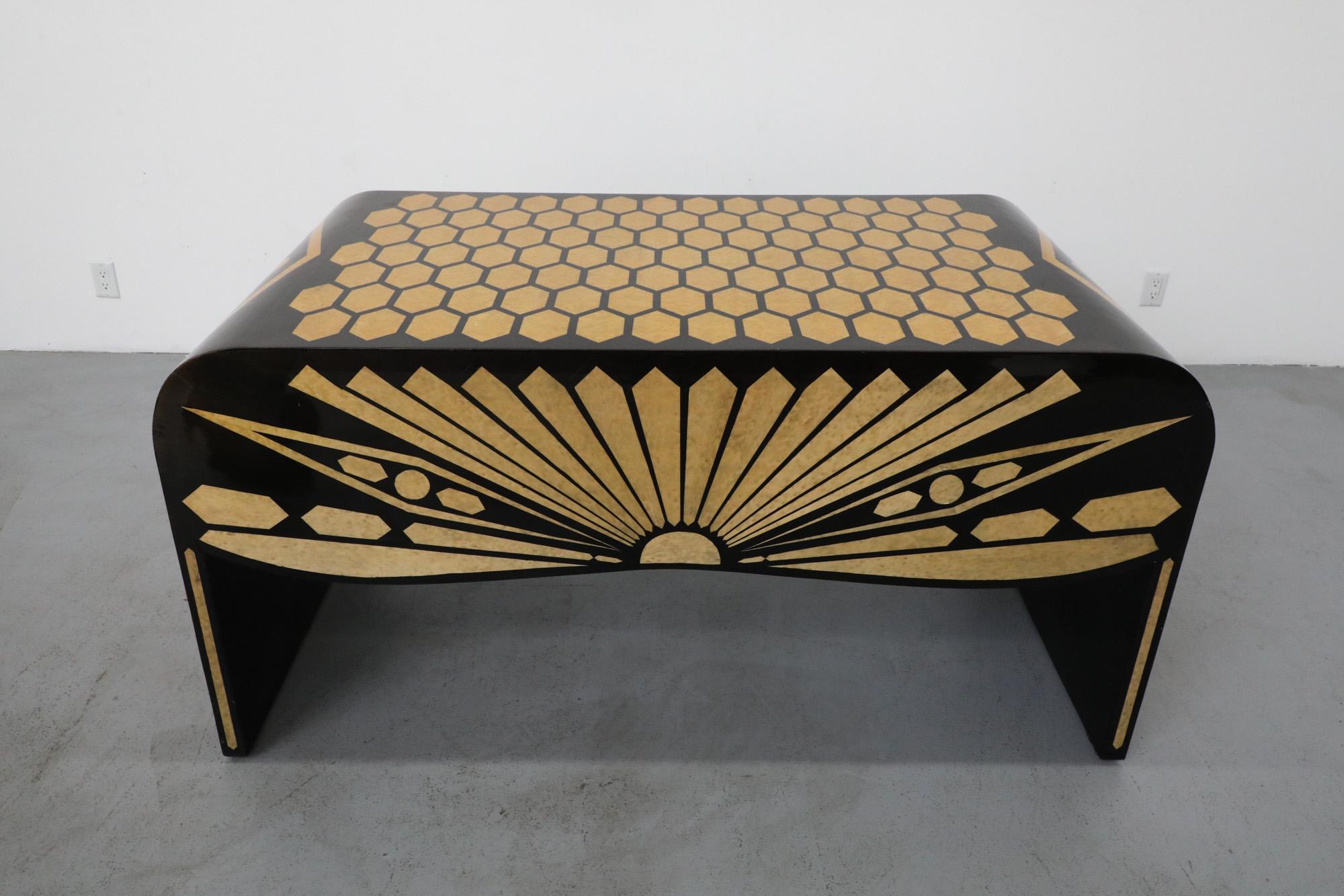 Stunning Mauro Varotti Inspired Art Deco Inspired Inlaid Wood Desk For ...