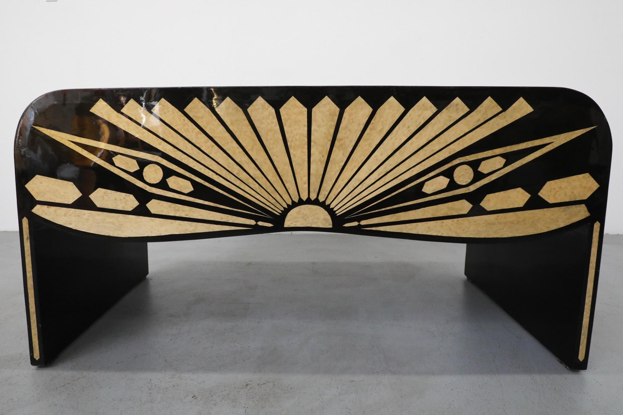 Stunning Mauro Varotti Inspired Art Deco Inspired Inlaid Wood Desk For ...