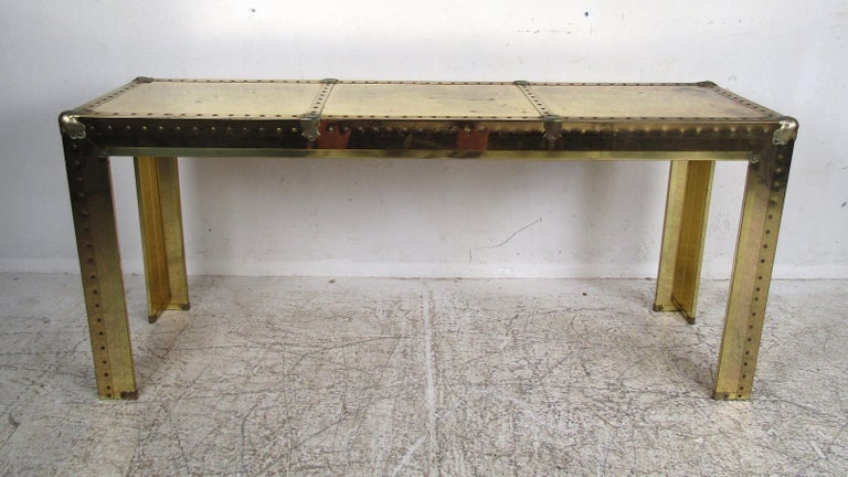 Stunning Midcentury Brass Console Table at 1stDibs