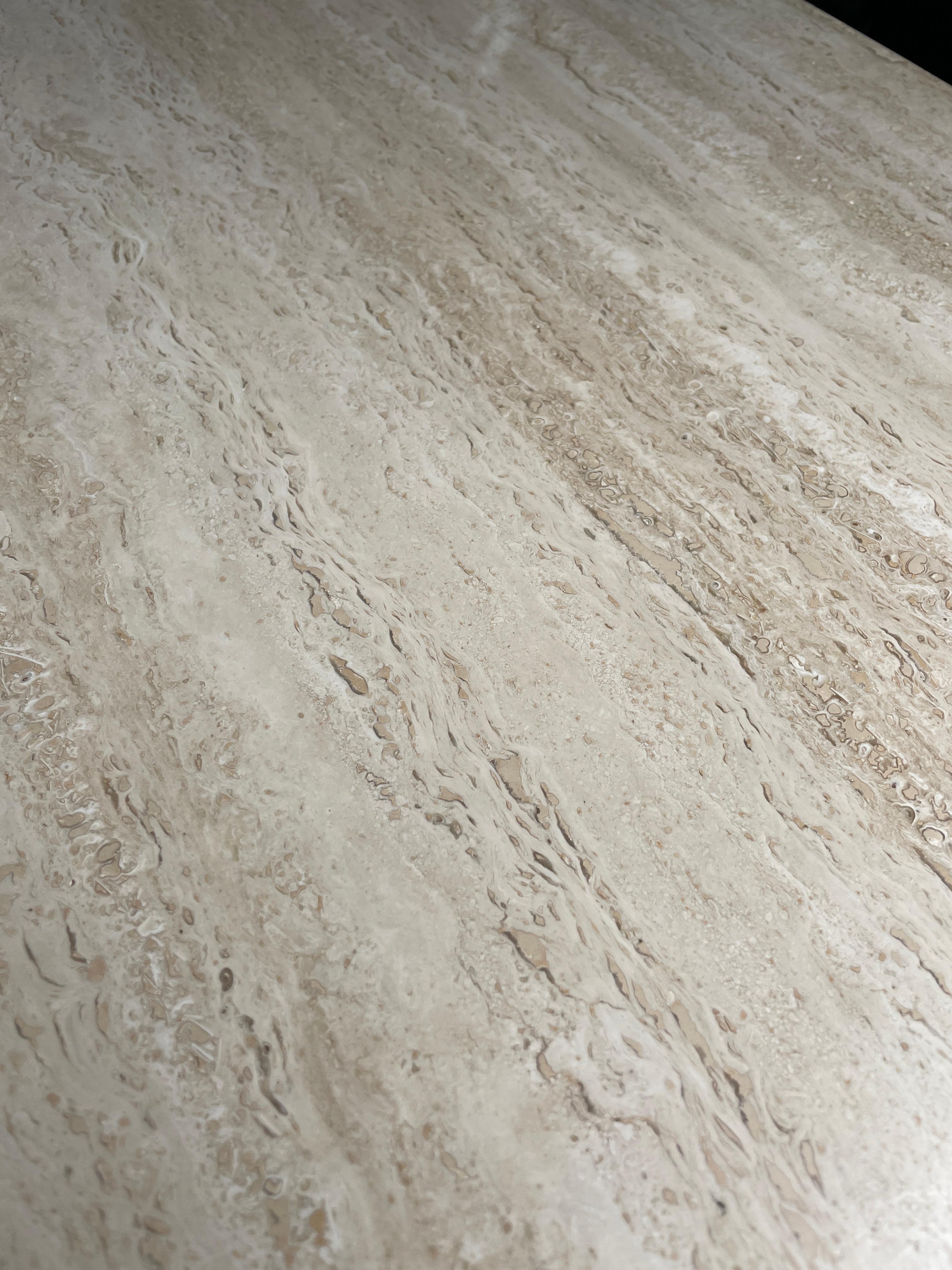 Stunning Mid-Century Modern Travertine Marble Dining Table with Base at ...