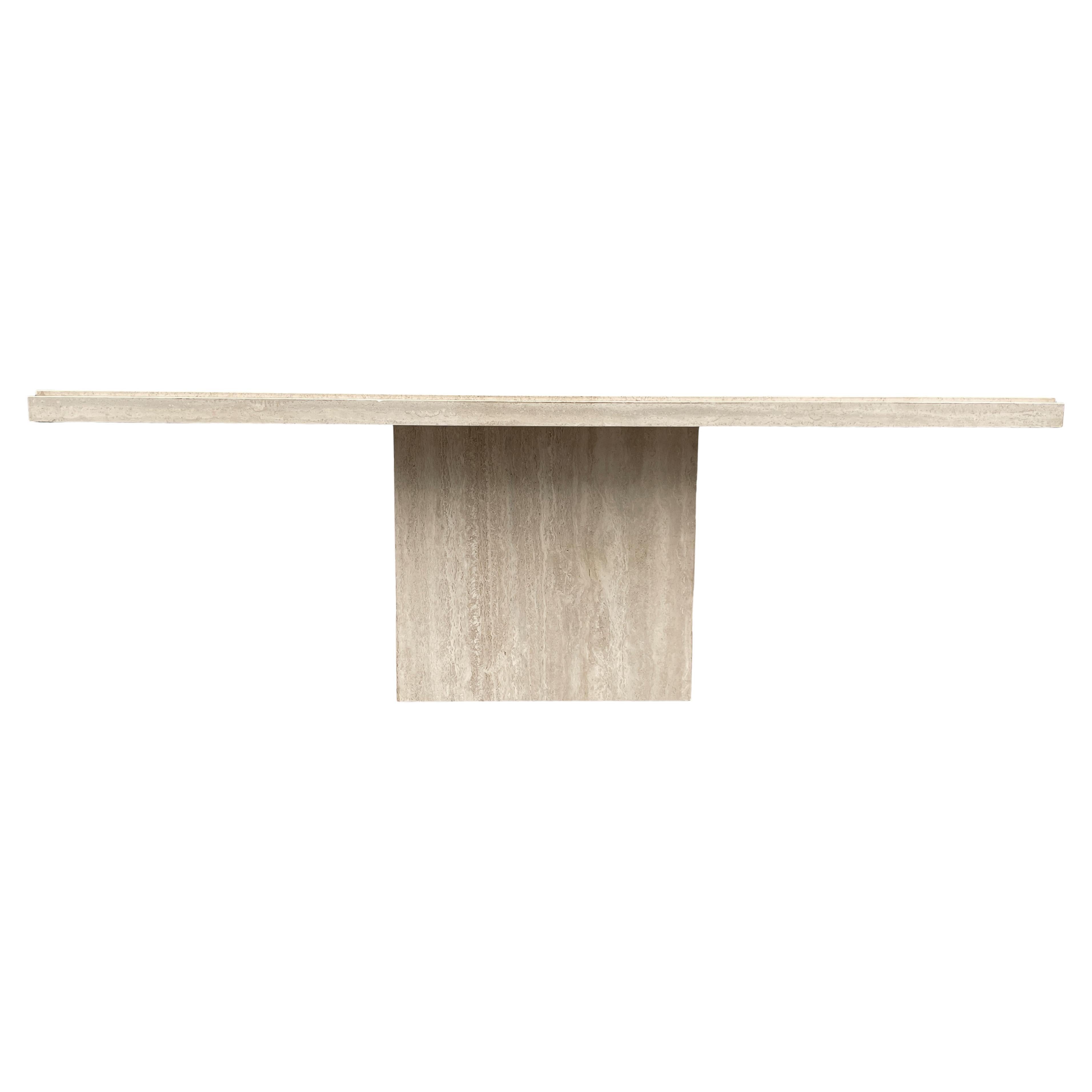 Stunning Mid-Century Modern Travertine Marble Dining Table with Base at ...