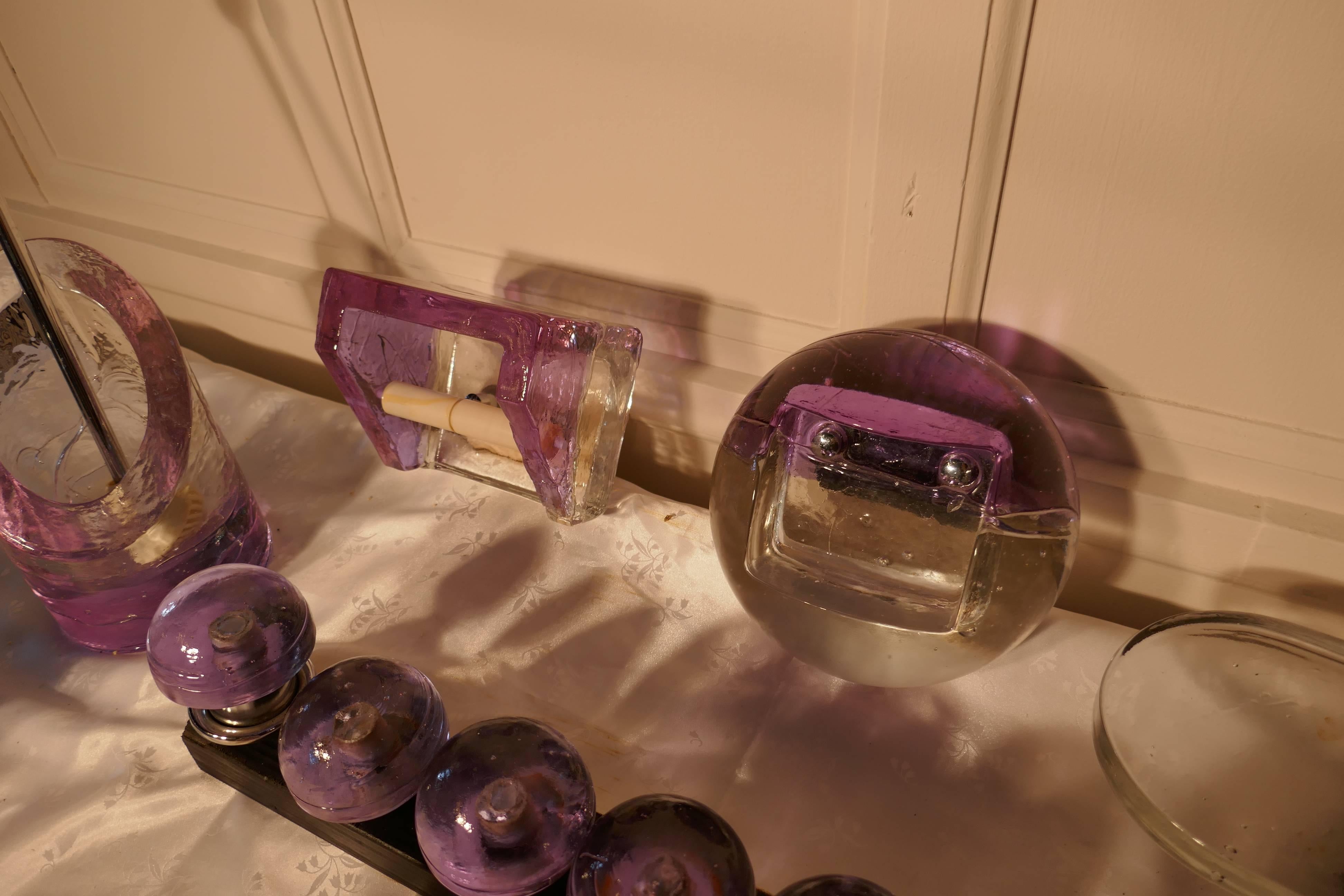 Stunning Midcentury Amethyst Murano Art Glass Bathroom Set at 1stDibs ...