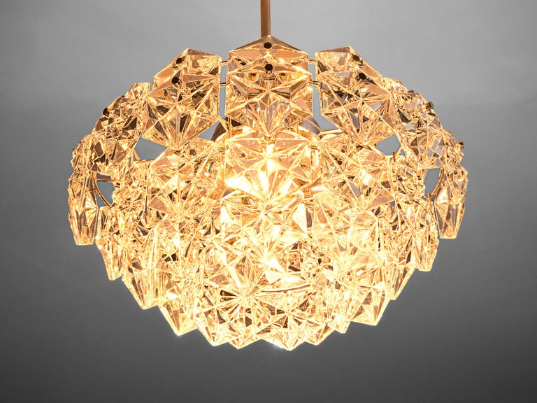 Stunning Kinkeldey Midcentury Glass Chandelier For Sale at 1stDibs