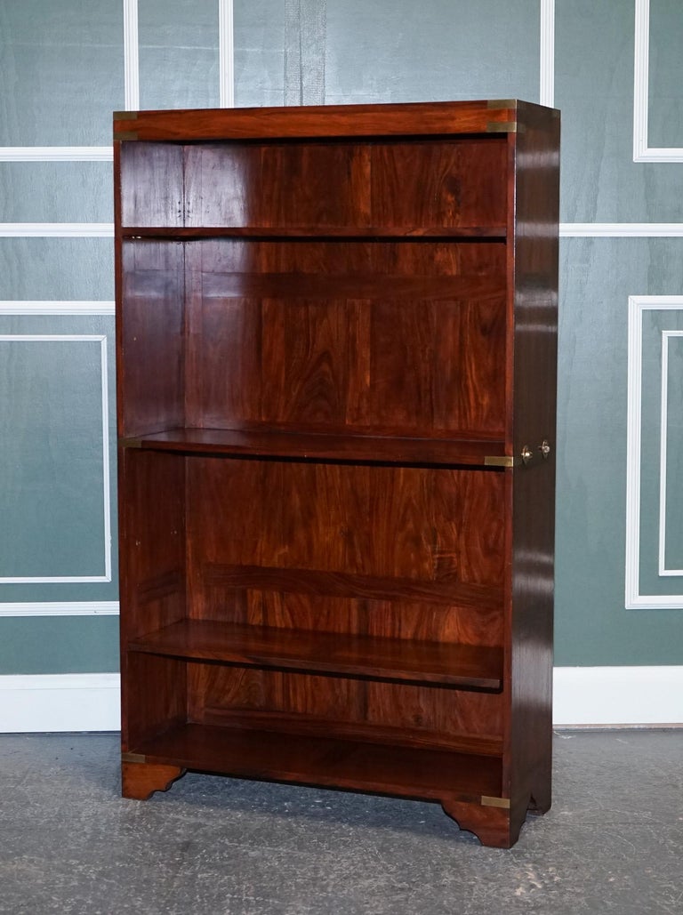 STUNNING MILITARY CAMPAIGN OPEN BOOKCASE WiTH ADJUSTABLE SHELVES For ...