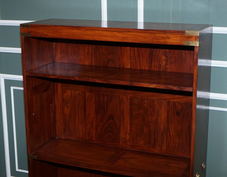 STUNNING MILITARY CAMPAIGN OPEN BOOKCASE WiTH ADJUSTABLE SHELVES For ...