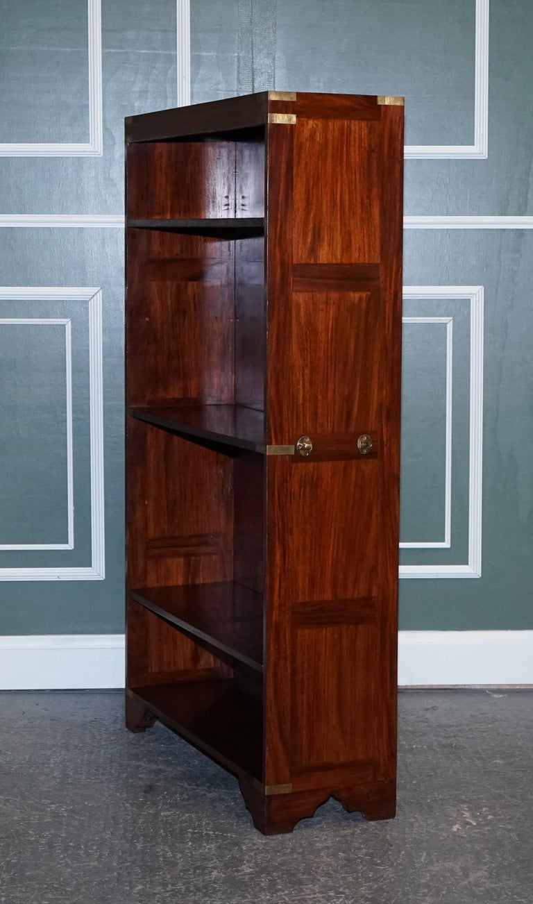 STUNNING MILITARY CAMPAIGN OPEN BOOKCASE WiTH ADJUSTABLE SHELVES For ...