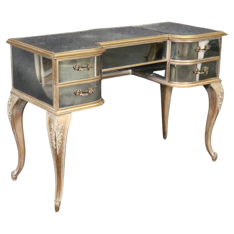 Stunning Mirrored Painted Hollywood Regency Louis XV Style Ladies ...