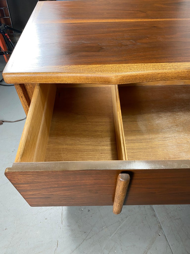Stunning Modernist Figured Walnut and Oak Dresser by Tri-Bond Furniture ...
