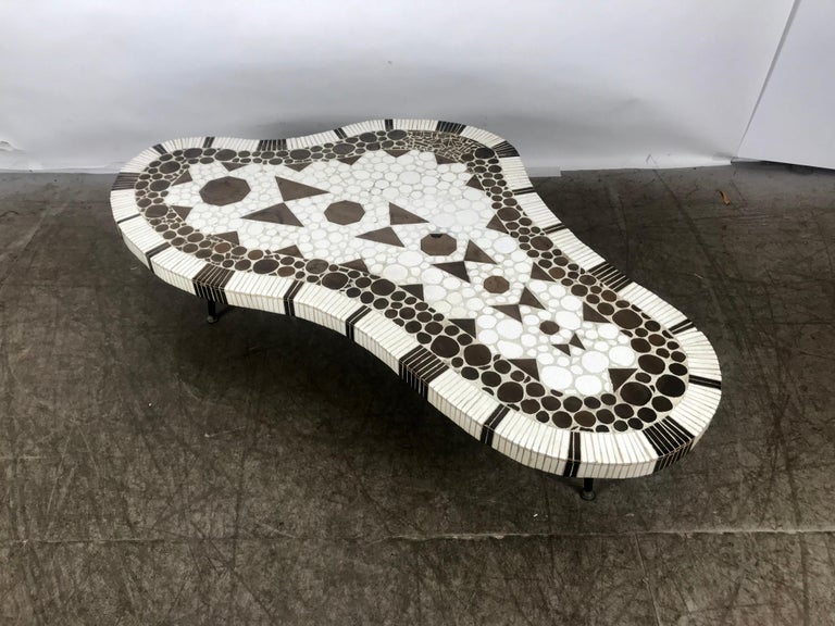 Stunning Mosaic Tile Amoeba Shape Cocktail Table, Richard Hohenberg For ...