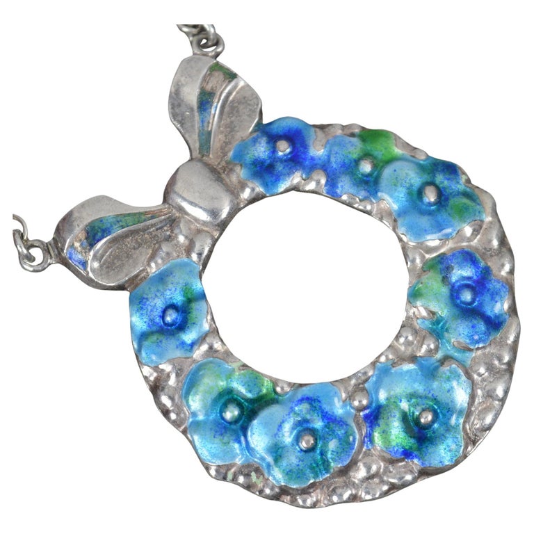Stunning Murrle Bennett Sterling Silver and Enamel Art Nouveau Necklace ...