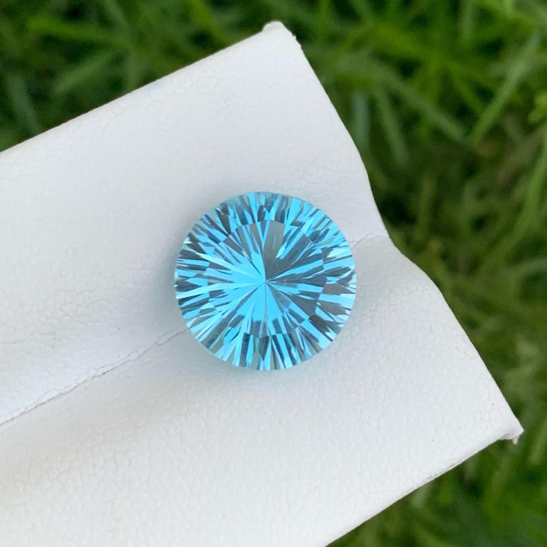 Stunning Natural Loose Topaz Gemstone 6.65 Carats Round Blue Topaz ...