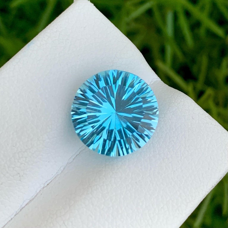 Stunning Natural Loose Topaz Gemstone 6.65 Carats Round Blue Topaz ...