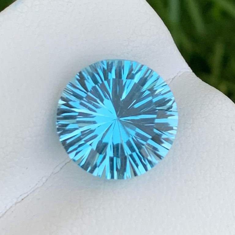 Stunning Natural Loose Topaz Gemstone 6.65 Carats Round Blue Topaz ...
