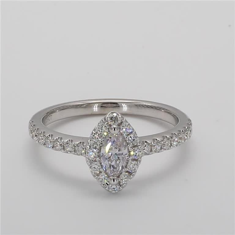 GIA Certified Natural .29 Carat White Marquis Cut Diamond White Gold ...