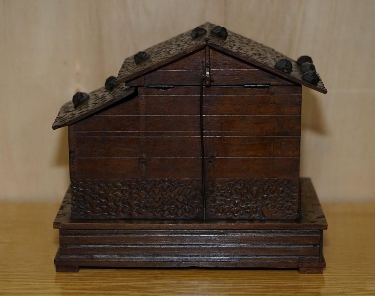 Stunning Original Antique Hand Carved Black Forest Wood Cigar Box ...