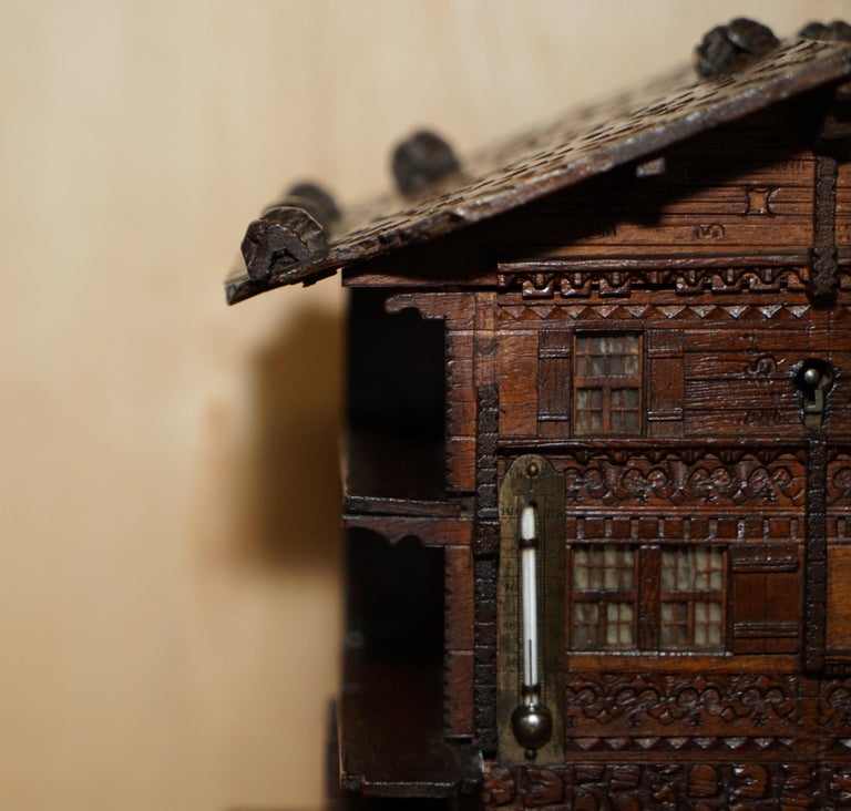 Stunning Original Antique Hand Carved Black Forest Wood Cigar Box ...