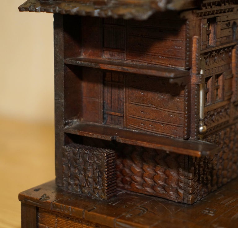 Stunning Original Antique Hand Carved Black Forest Wood Cigar Box ...