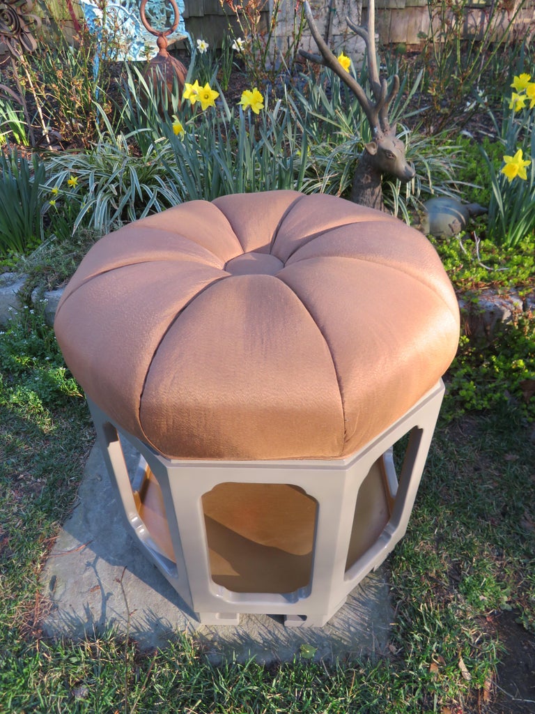 Stunning Pair Chinoiserie Octagon Stool Bench Hollywood Regency Modern ...